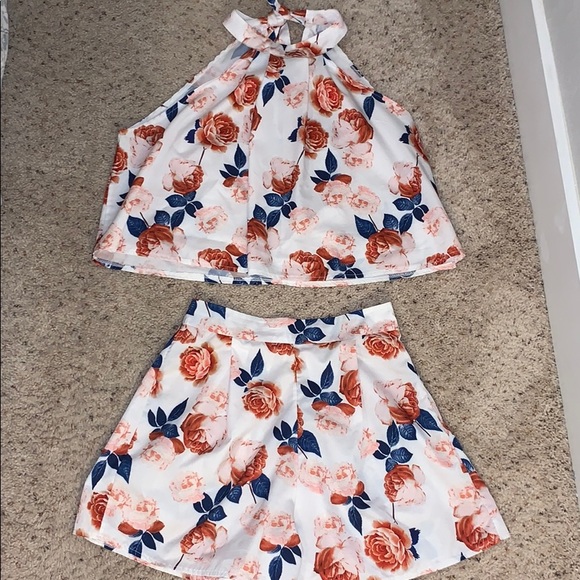 Other | White Floral 2 Piece Set | Poshmark